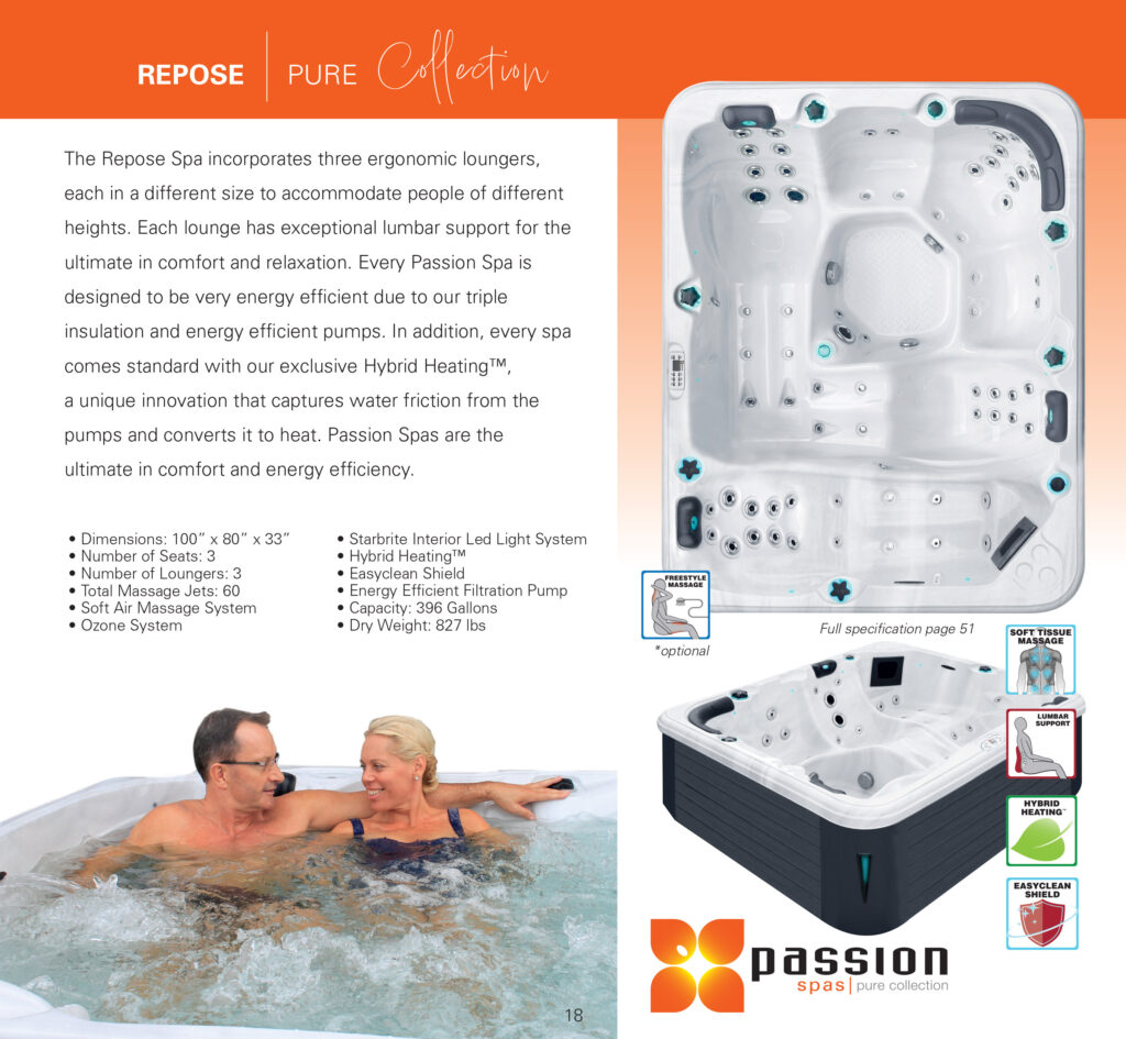 Spa Repose | Sterling White with Grey - Dreamland Custom Pools